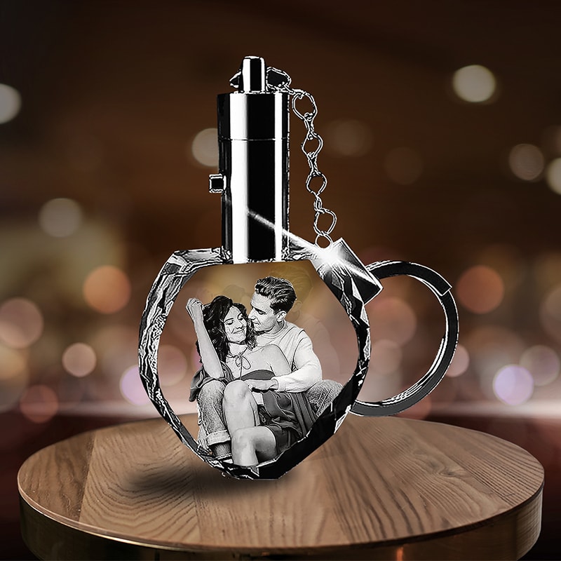 3D Crystal Heart Keychains | 3D Crystal On Us