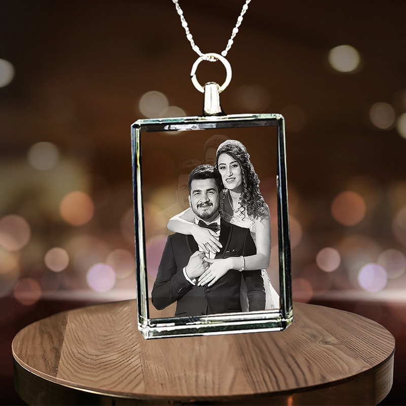 Shop 2D Crystal Rectangle Necklace | 3D Crystal On Us